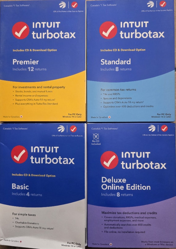 TurboTax Standard Deluxe Premier Home Business CD or Online 2023 ...