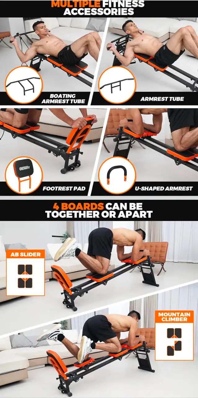 4-in-1 Multifunctional Home Gym Workout, Foldable Full Body Stre ...