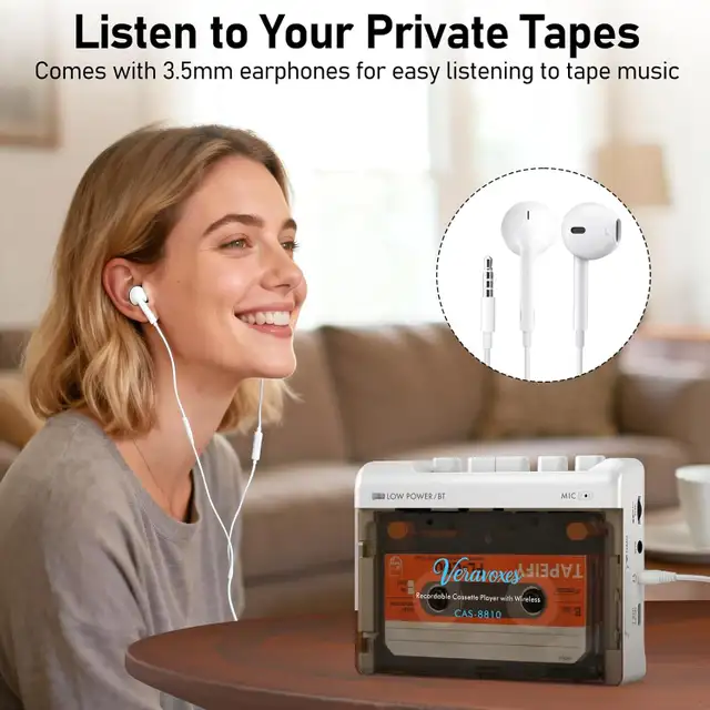 Portable Bluetooth Cassette Tape Player, Cassette Player & Rec ...