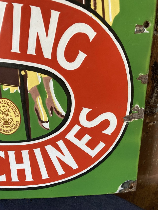 Rare Antique 1920's Original Singer Sewing Porcelain Sign Signs | Arts ...