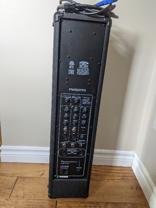 PowerWerks 150Watt Speaker Tower with 3 Channel Mixer andEffects ...