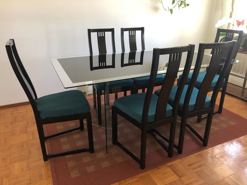 Custom Glass Dining Table with 6 chairs | Dining Tables & Sets ...
