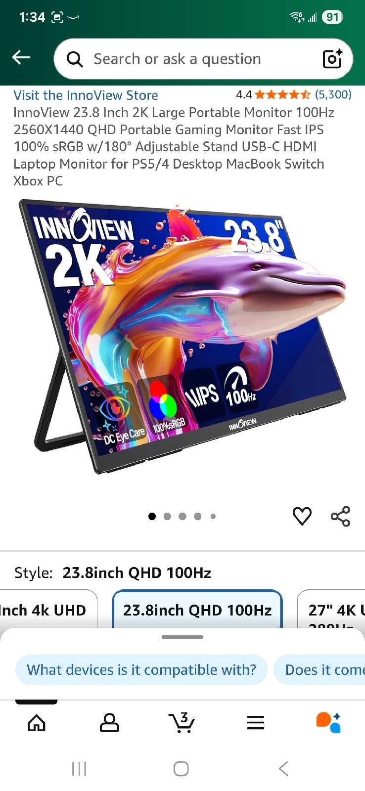 InnoView 23.8 Inch 2K Large Portable Monitor | General Electronics ...