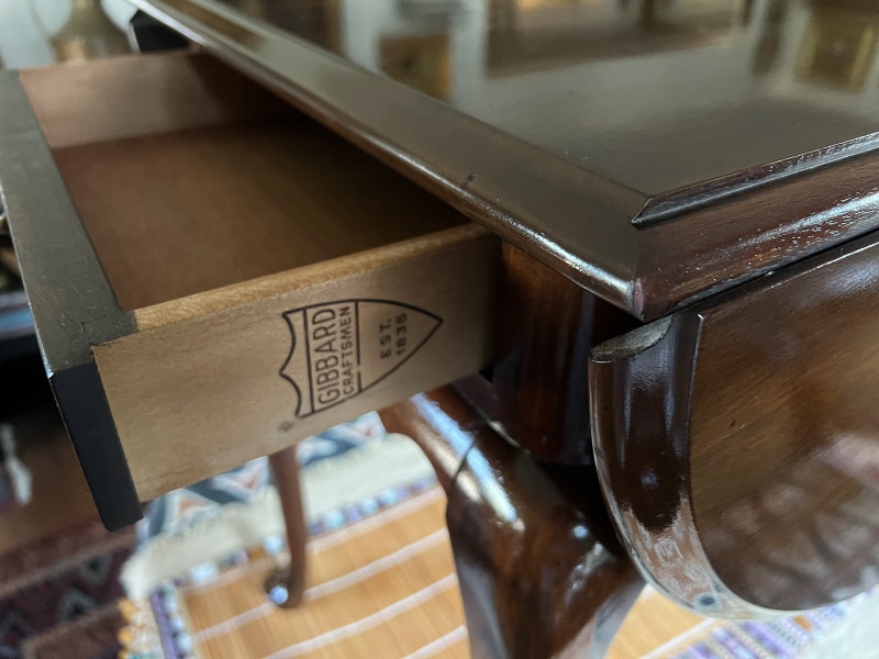 GIBBARD Solid Mahogany Wood Coffee/Side Tabl- 2 Drop-leaf & Draw ...