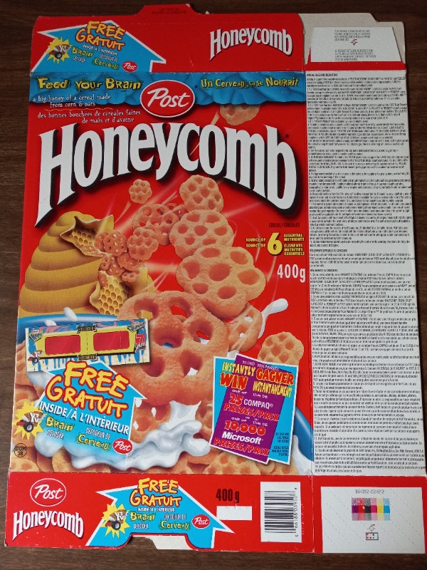 Honeycomb Cereal Box with COMPAQ computer Advertising | Arts ...