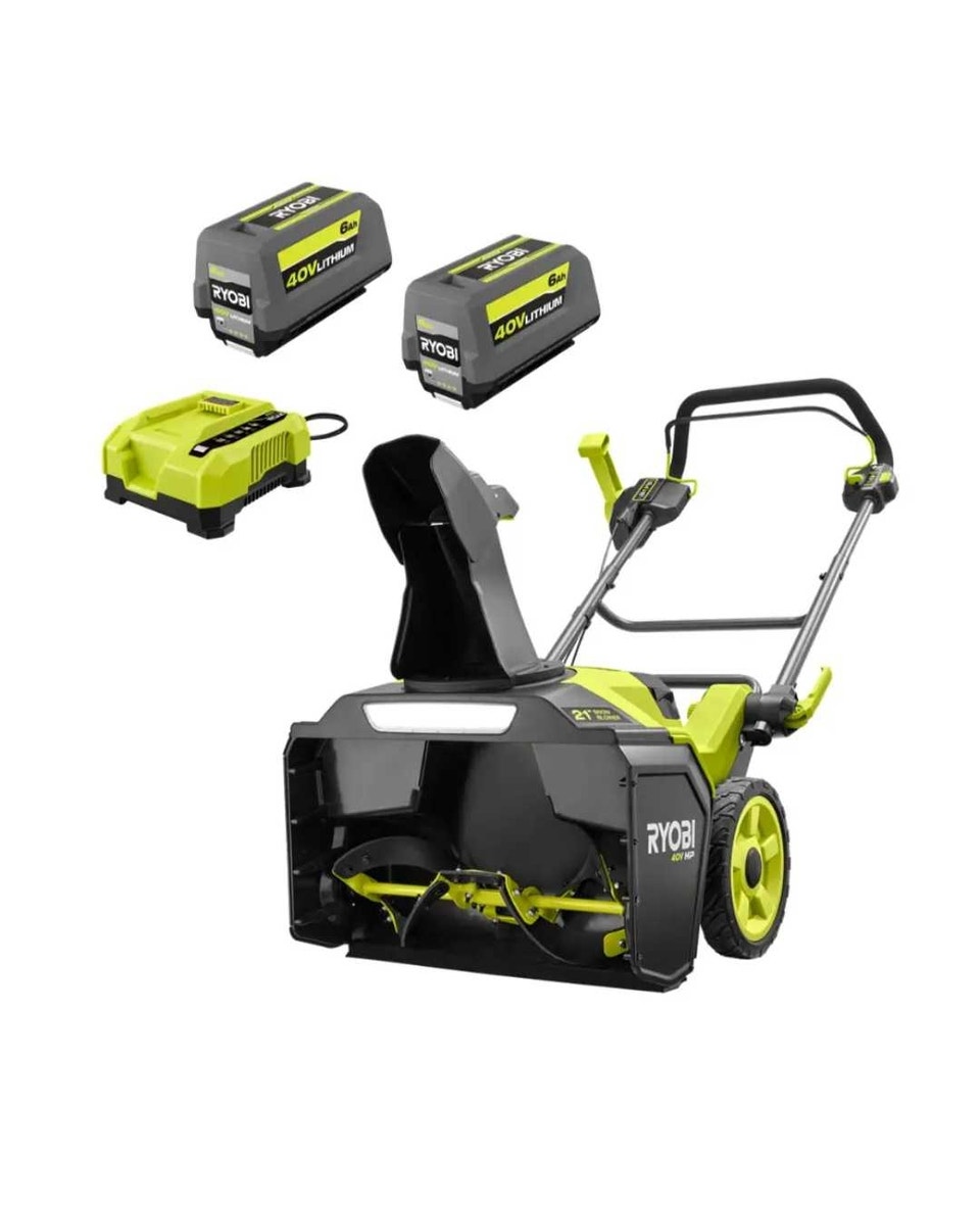 RYOBI 21" Brushless Snow Blower Kit w/ Batteries & Charger ...