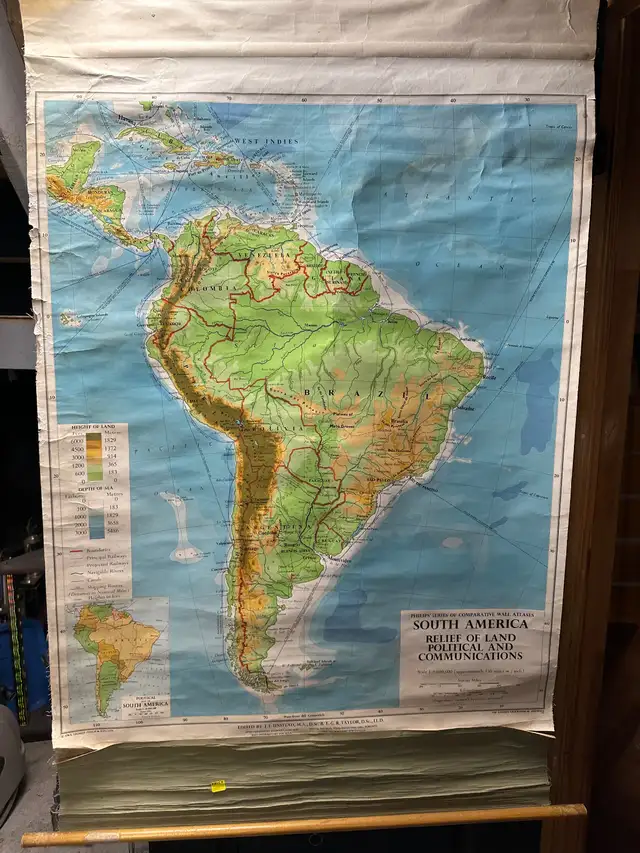 South American Relief of Land and Political Communications Map | Arts ...