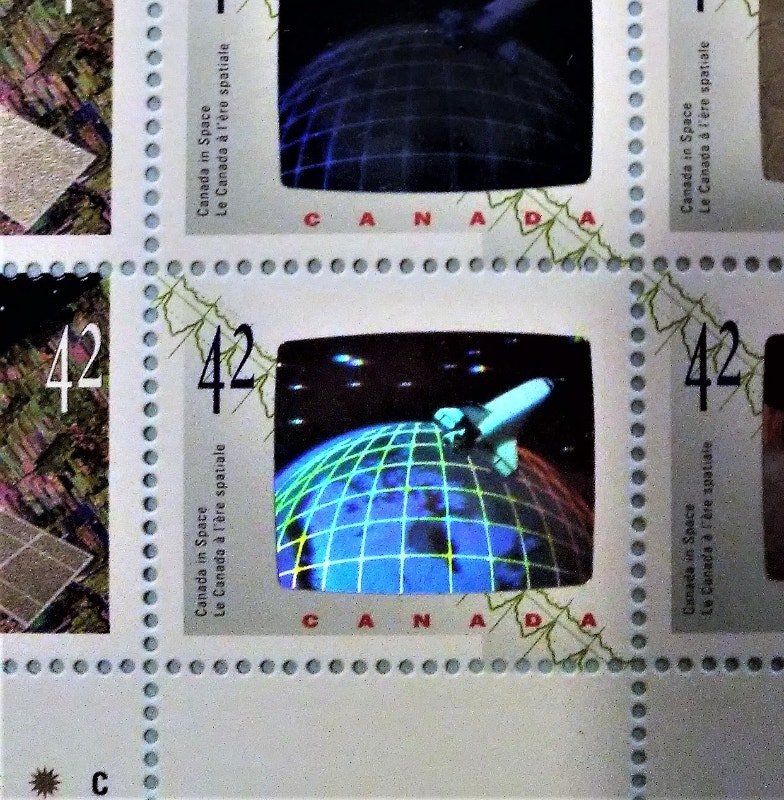42c*HOLOGRAM* STAMP SHEET Mint NH #1441-1442 'CANADA IN SPACE ...