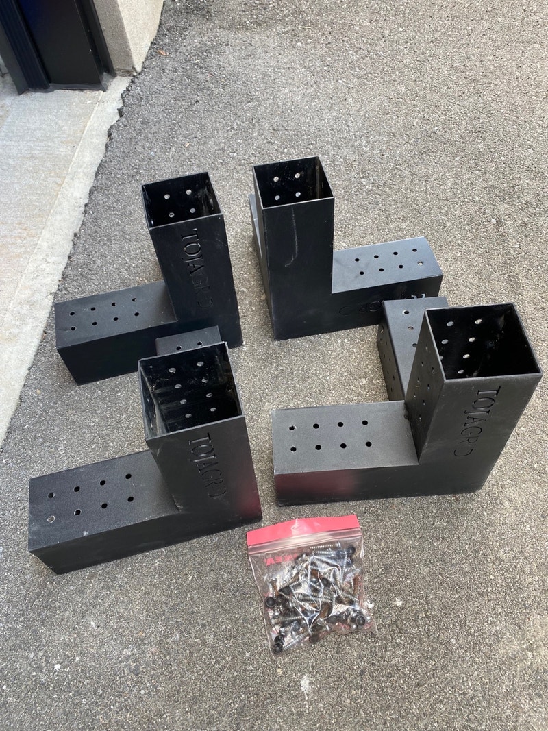 4 Tojagrid TRIO 3 Arm Pergola Corner Bracket for 4x4 Wood Posts | Decks ...