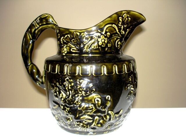1904 ARTHUR WOOD Hound Dog Handle Pitcher STUNNING England | Arts ...