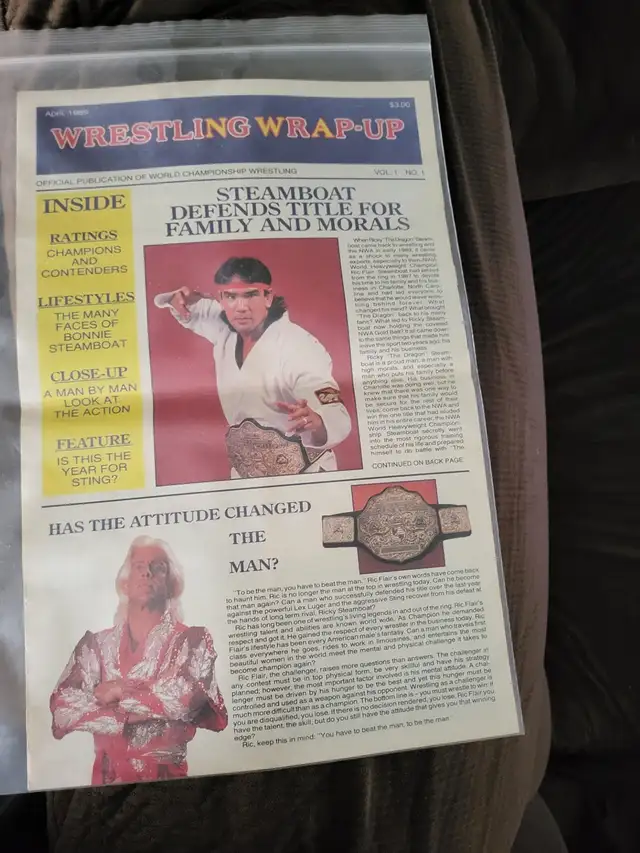 WCW WRESTLING WRAP UP MAGAZINE 1st ISSUE APRIL 1989WWE free ship | Toys ...