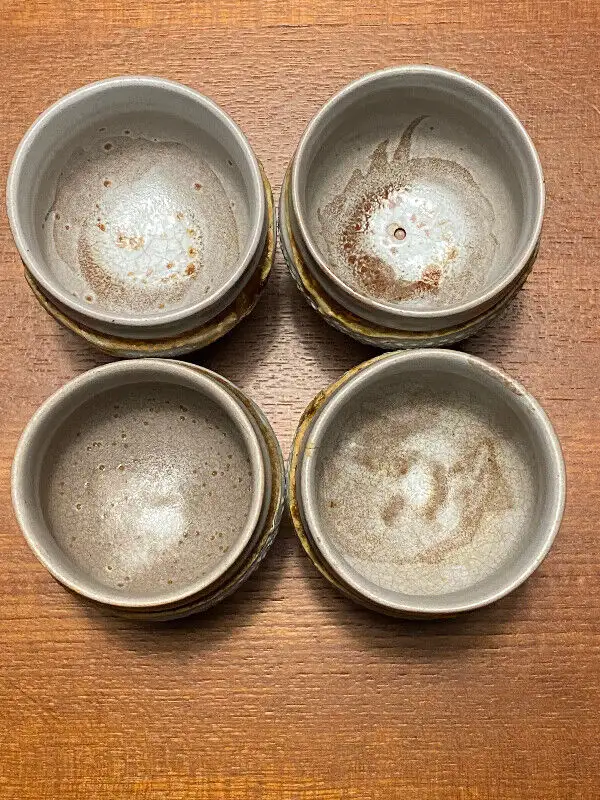 4 VERRES SUR PIED CÉRAMIQUE POTTERY VINTAGE RÉTRO MID CENTURY | Arts ...