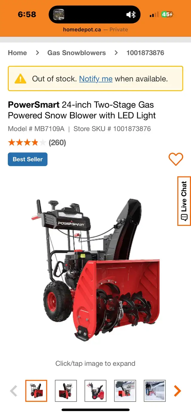 PowerSmart 24-inch Two-Stage Gas Powered Snow Blower | Snowblowers ...