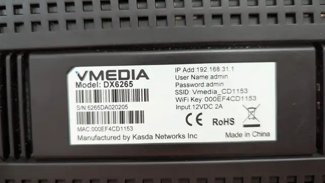 VMEDIA Network DX6265 Wireless WiFi Modem Router | Networking | City of ...