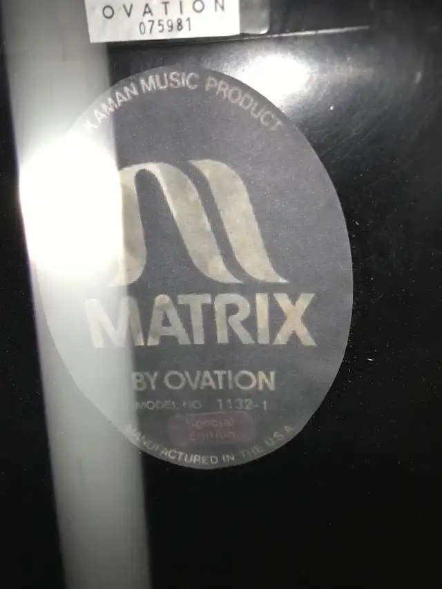 OVATION ACOUSTIC GUITAR MATRIX 1132-1 SUNBURST, 1978 | Guitars | St ...