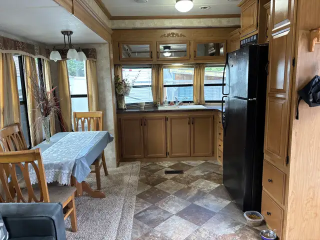 Park Model custom trailer, garage, deck and PAID season pass | Park ...
