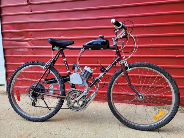 Gas Powered Mountain Bike with 2nd New Motor | Road | Red Deer | Kijiji