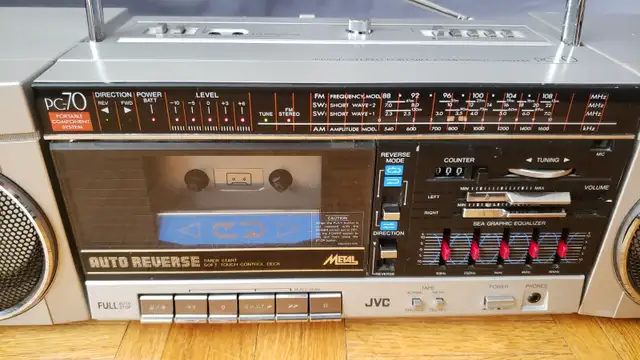 JVC PC-70JW STEREO RADIO CASSETTE RECORDER BOOMBOX MADE IN JAPAN ...