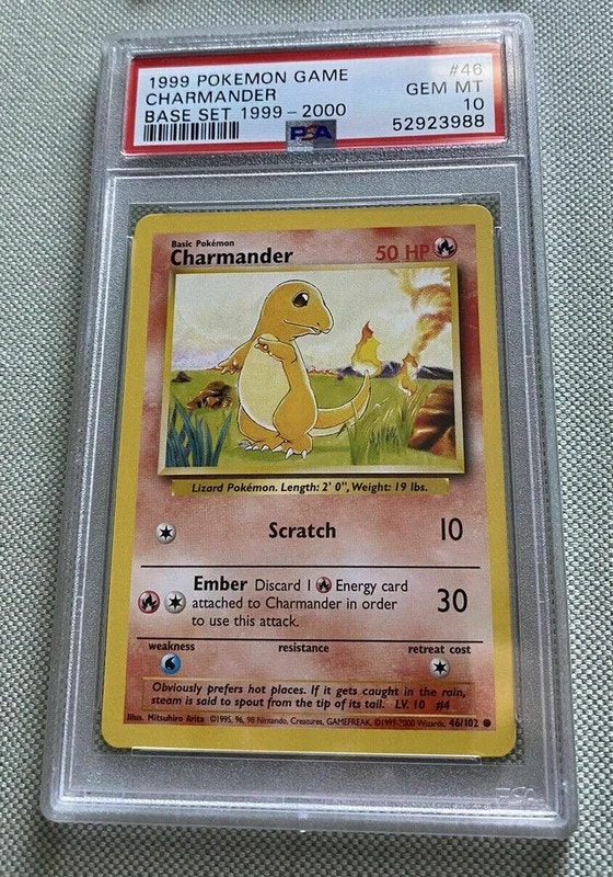 Carte pokemon base set Charmander ed2 PSA 10 4th print RARE | Art et ...