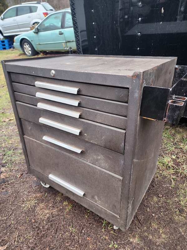 Kennedy 6 Drawers Rolling Toolbox Tool Cart Prybar Hammer Holder | Tool ...