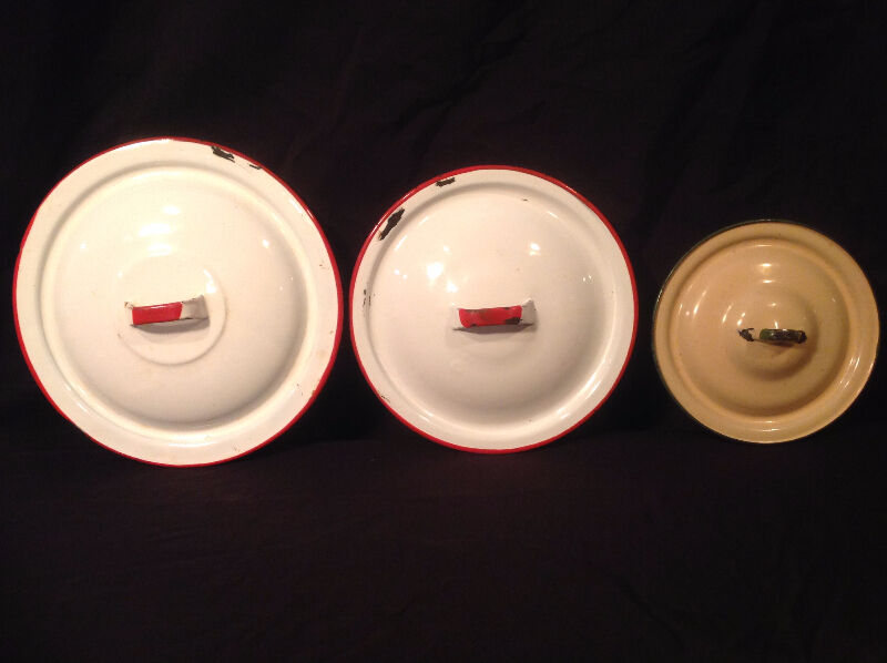 PORCELAIN / ENAMELWARE POT LIDS (VINTAGE VARIOUS SIZES) | Arts ...