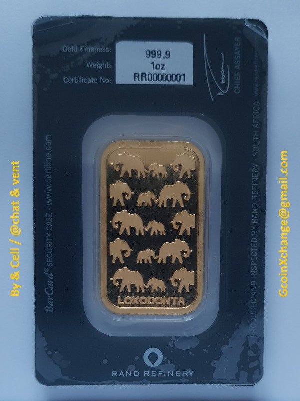 Rand Refinery 1 ounce troy oz t 9999 Pure Fine Gold Bar Ingot | Arts ...