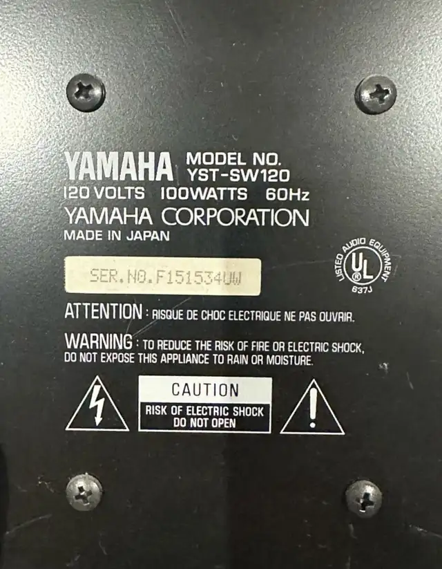 Yamaha YST-SW120 Subwoofer (made in Japan) | Speakers | Markham / York ...