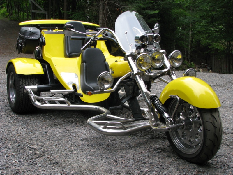 2008 , three wheel yellow trike motorcycle , good condition ...