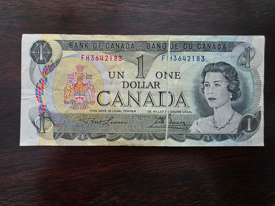 1973 Canada $1 Dollar – Fold-Over Printing Error – Circulated | Arts ...