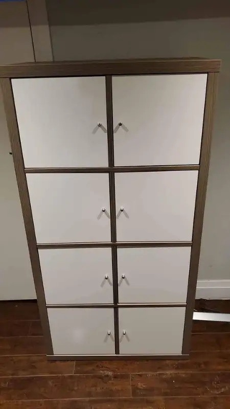 Ikea KALLAX (2x4) Shelf + 8 Doors with Inserts | Bookcases & Shelving ...