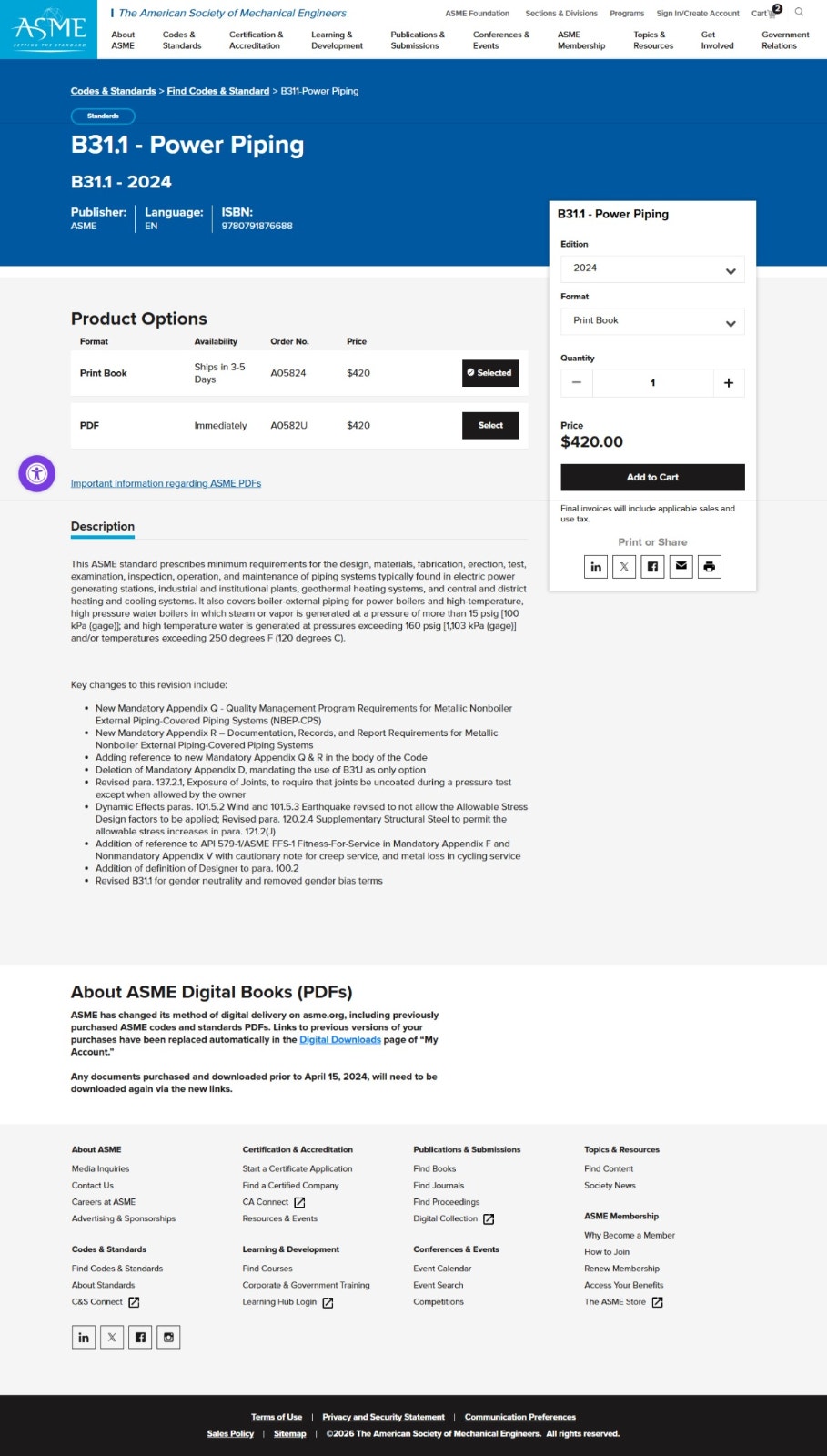ASME B31.1 Power Piping and B31.3 Process Piping Code Text Books ...