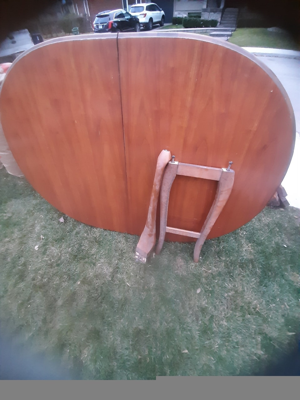 Dining room table - oval approx 5-6" long with additional incert ...