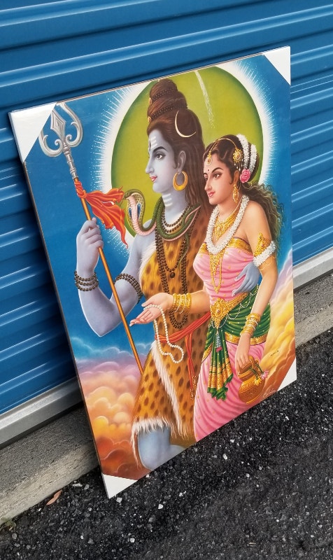 Indian South Asian Hindu Lord Shiva with Parvati poster on board | Arts ...