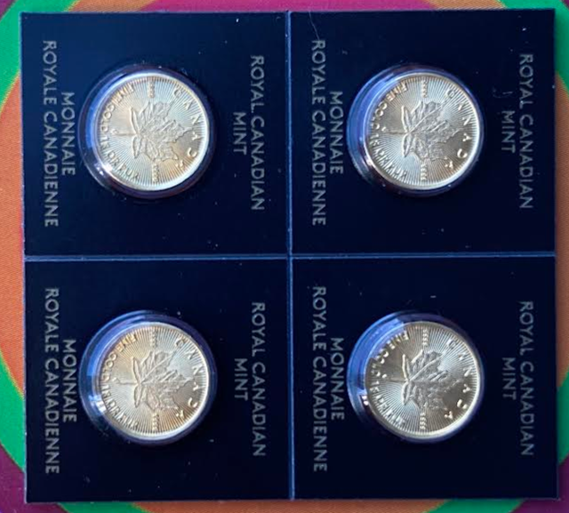 RARE 4X2020 Canada Maple Leaf .9999 1g Fine Gold Coins 50 Cents | Arts ...