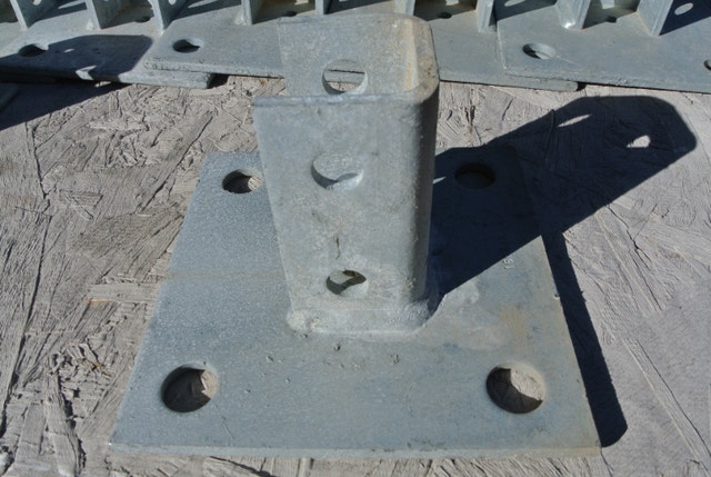 Uni Strut Electrogalvanized 1/4 Inch Steel Square U Post Base ...