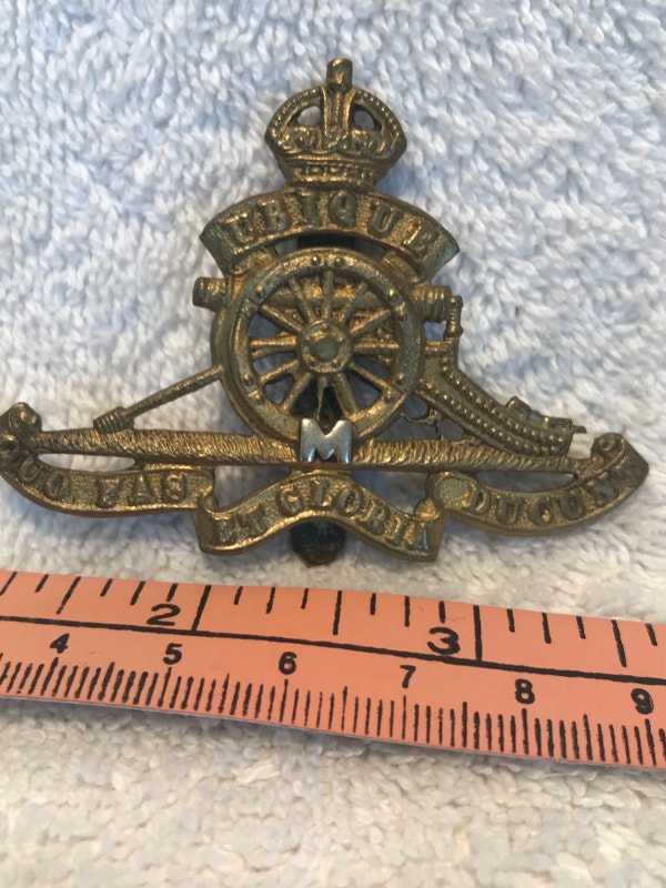 WW1/WW2 British Royal Artillery Militia Slider Cap Badge | Arts ...