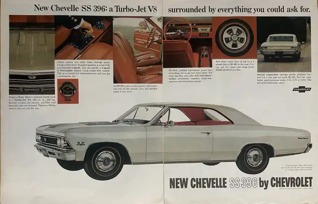 1966 Chevrolet Chevelle SS396 Original 2 Pg Ad | Arts & Collectibles ...