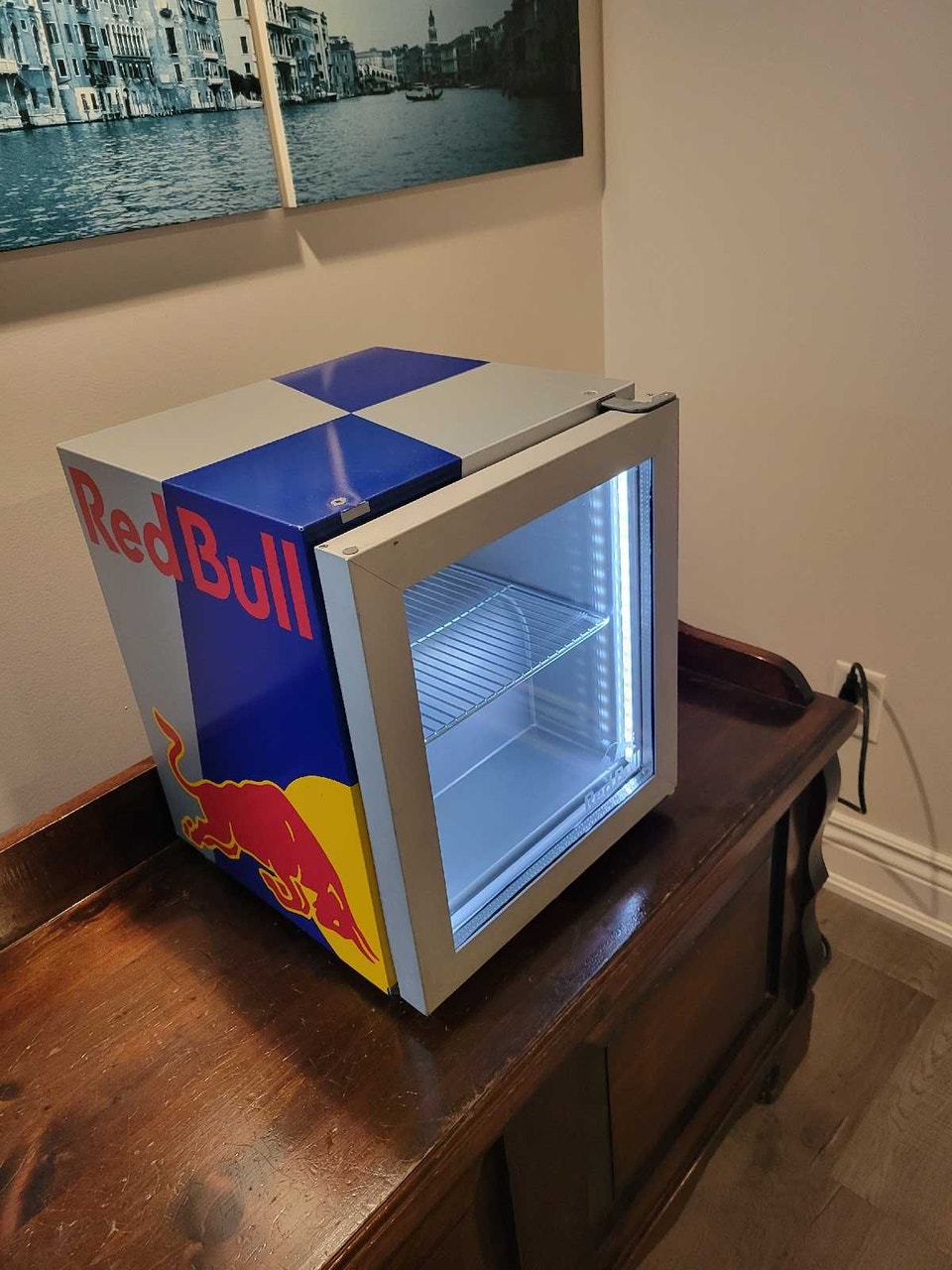 Branded Red Bull Mini Bar Fridge with Led Lights. Cooler ...