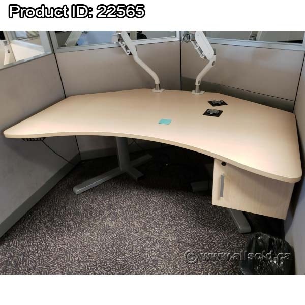 Steelcase Blonde Powered Height Adjustable Sit Stand Desk | Desks ...
