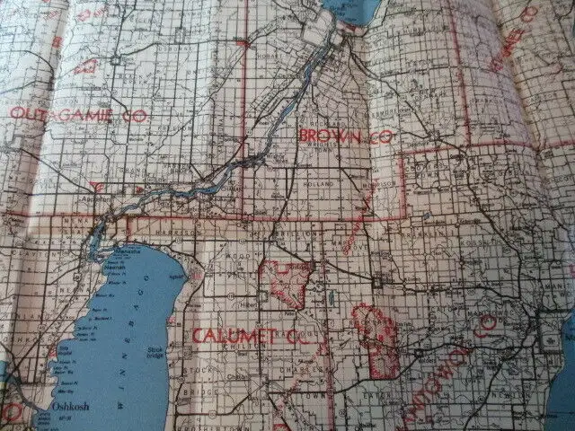 SPORTSMAN'S MAP OF WISCONSIN-SECTION 4-1950S-HYDROGRAPHIC MAP! | Arts ...
