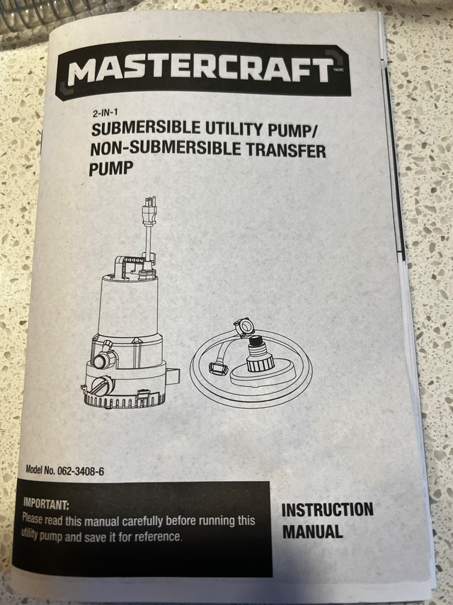 NEW Mastercraft ¼ HP Dual Function Submer. Pump (sells new $181 ...