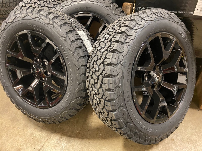 2000-2022 Chevy GMC Denali Style Black rims and BFG KO2 tires | Tires ...