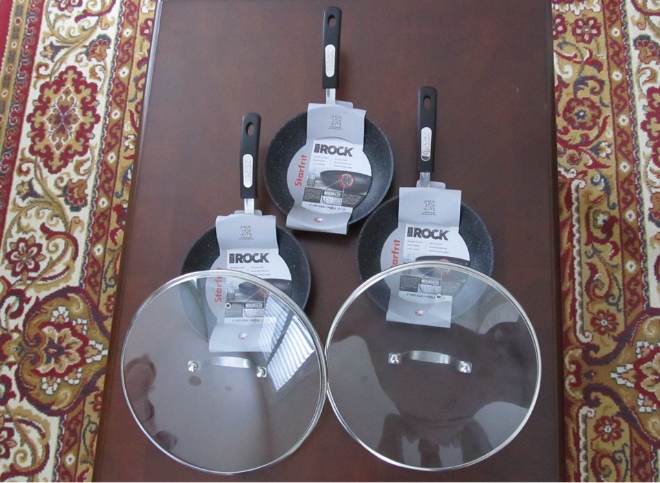 Three The Rock 8" fry pan and Two 30cm lid | Kitchen & Dining Wares ...