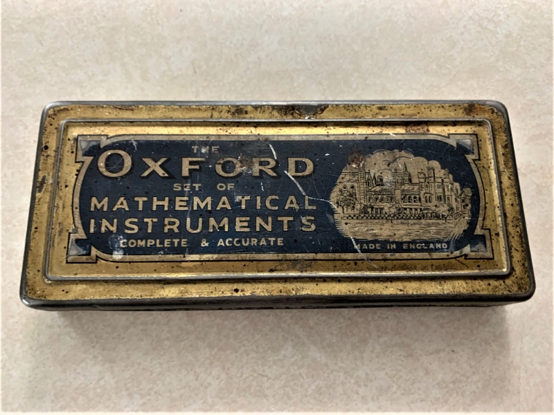 VINTAGE MATHEMATICAL INSTRUMENT SET IN METAL TIN FROM OXFORD | Arts ...