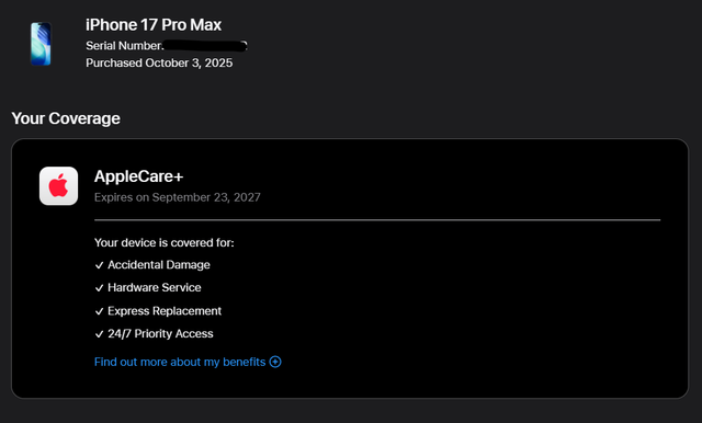 Blue iPhone 17 Pro max 512GB - AC+ Sep 2027 - Receipt | Cell Phones ...