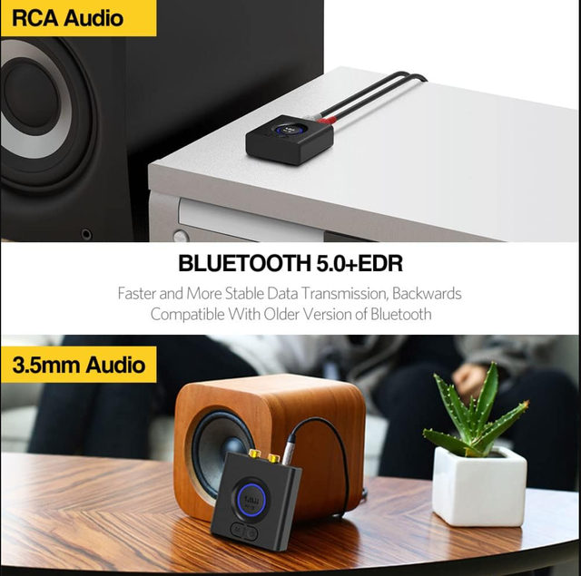 1Mii ML200 Bluetooth 5.0 Audio Receiver with 3.5 mm RCA | Stereo ...