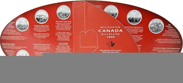 1999 Millennium Canada 13-Piece 25-Cent Coins and Medallion Set | Arts ...