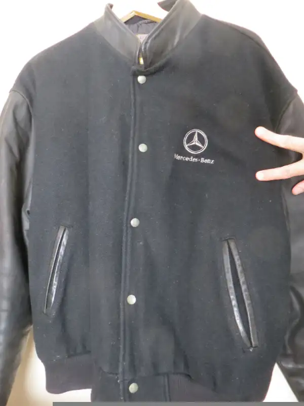 Vintage Mercedes Benz Embroidered Wool Leather Varsity Jacket | Men's ...
