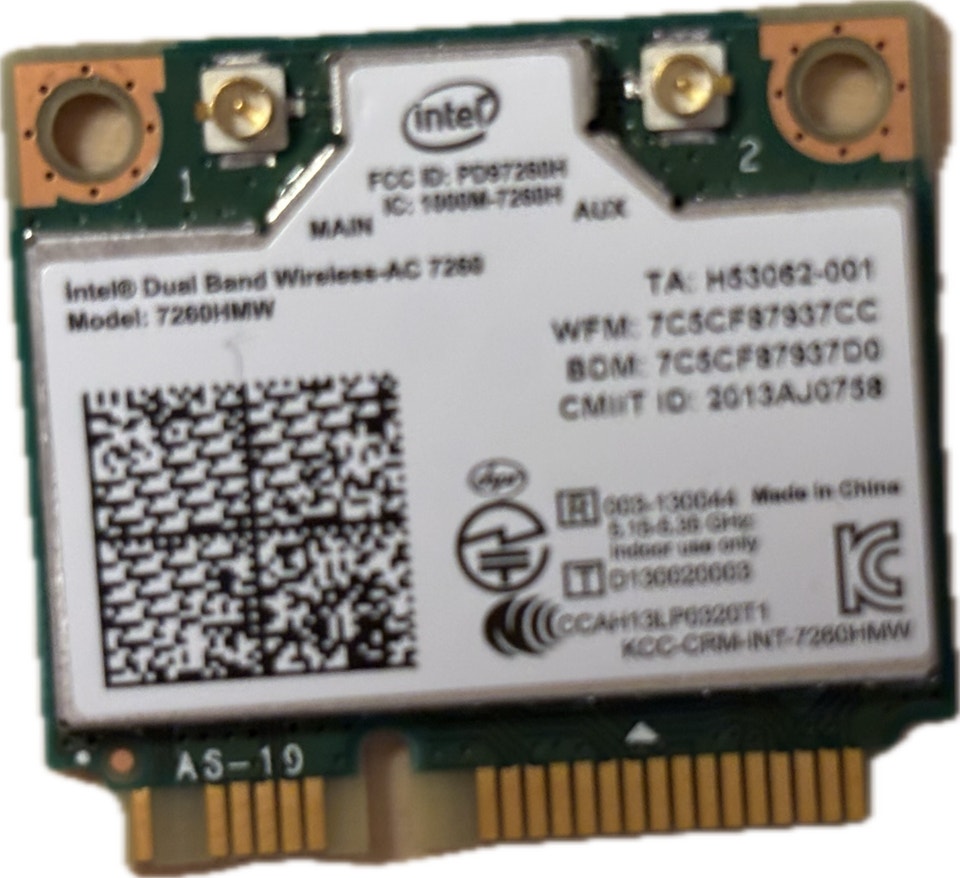 Intel Dual Band Wireless AC 7260 Model 7260HMW PCI-E Card | System ...