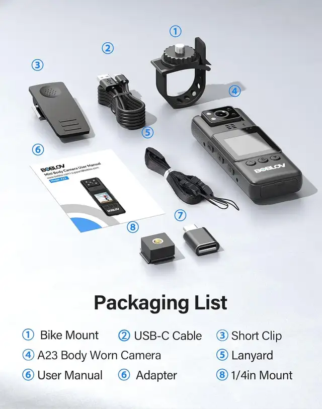 Boblov A23 Small Body Camera, 1080P Video Recorder(64GB) | Cameras ...